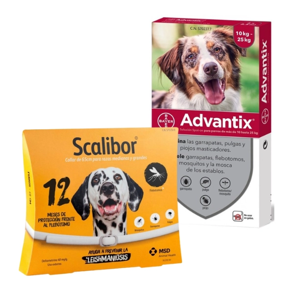 PACK Antiparasitario para perros - Advantix Pipeta 10-25kg + Scalibor ...